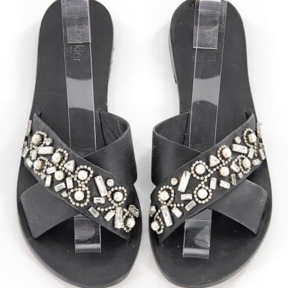 Botkier | Shoes | Botkier Alina Rhinestone Embellished Black Leather ...